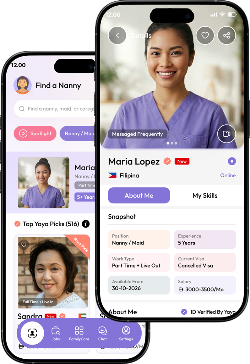 Yaya | #1 Nanny & Maid App in Dubai | 100k+ Downloads